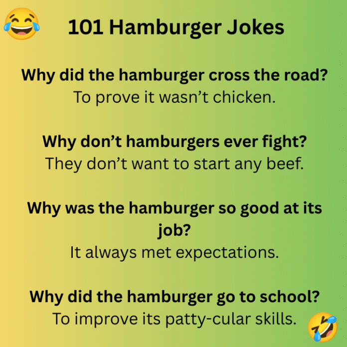 Hamburger Jokes Funny, Cheesy & Tasty Burger Laughs